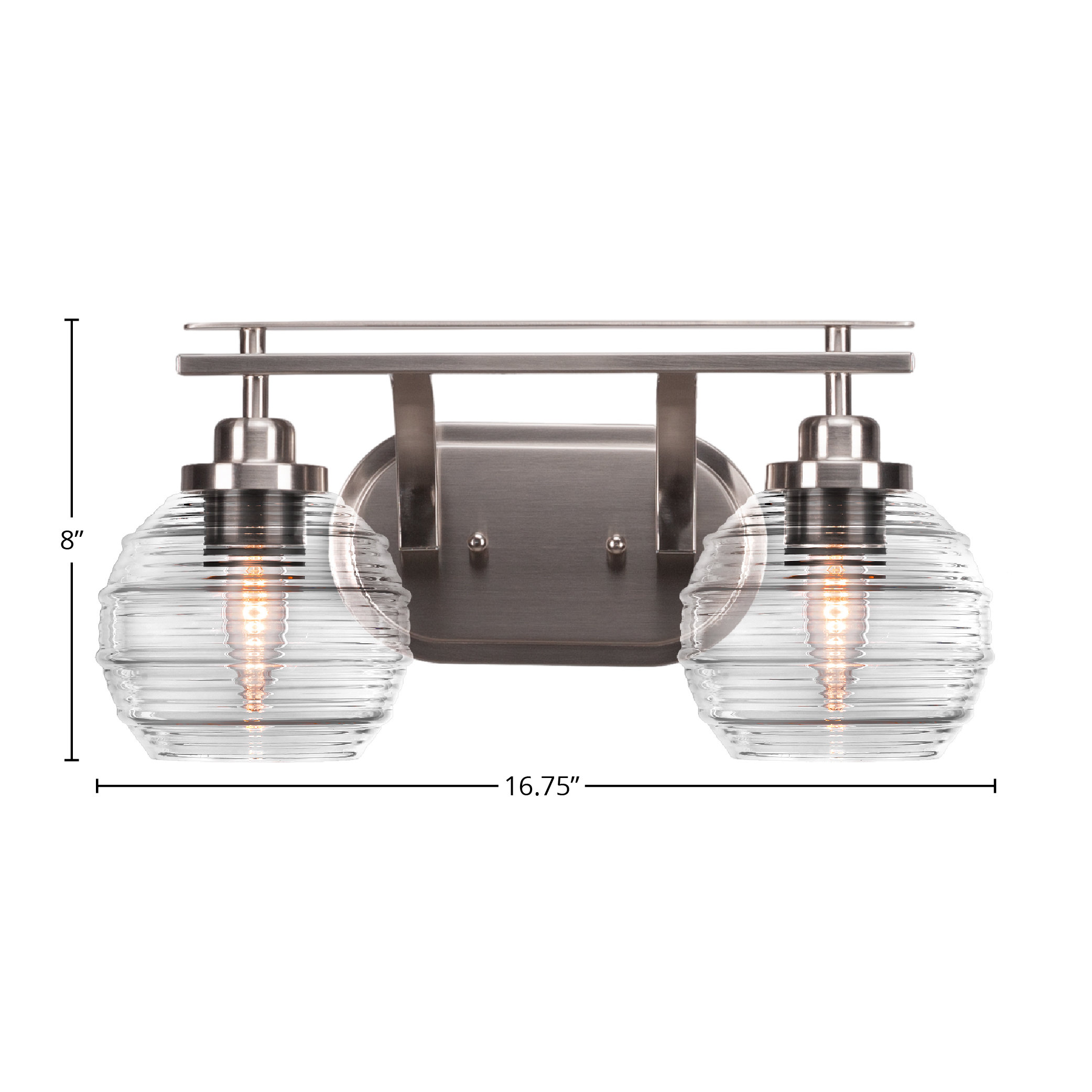 Longshore Tides Alirra 2 Light Bath Bar Shown With 6" Glass | Wayfair
