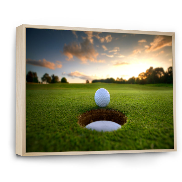 Ebern Designs Sunrise At The Golf Course Framed On Canvas Print | Wayfair