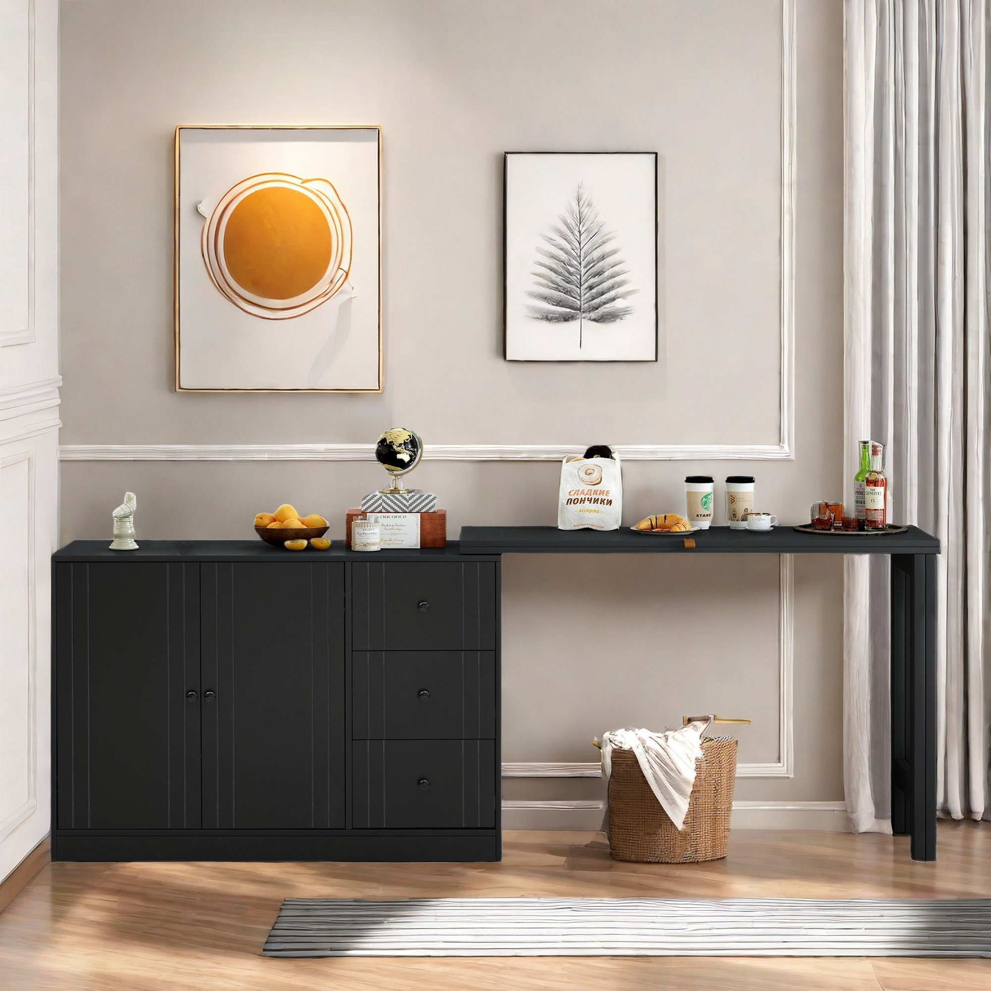 Ebern Designs Innovative Sideboard With 2-door, 3-drawer Design And ...