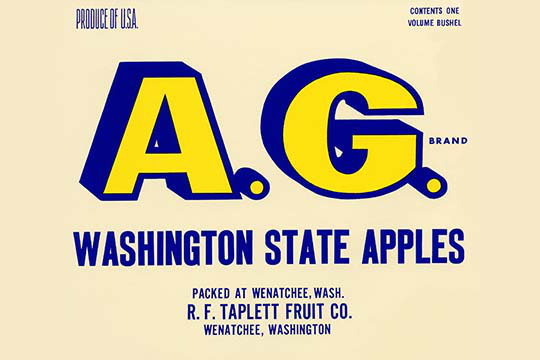 Buyenlarge 'A.G. Brand Washington State Apples' Textual Art | Wayfair