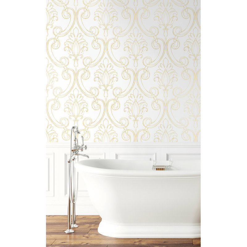 House of Hampton® Gatling Peel & Stick Damask Roll & Reviews | Wayfair