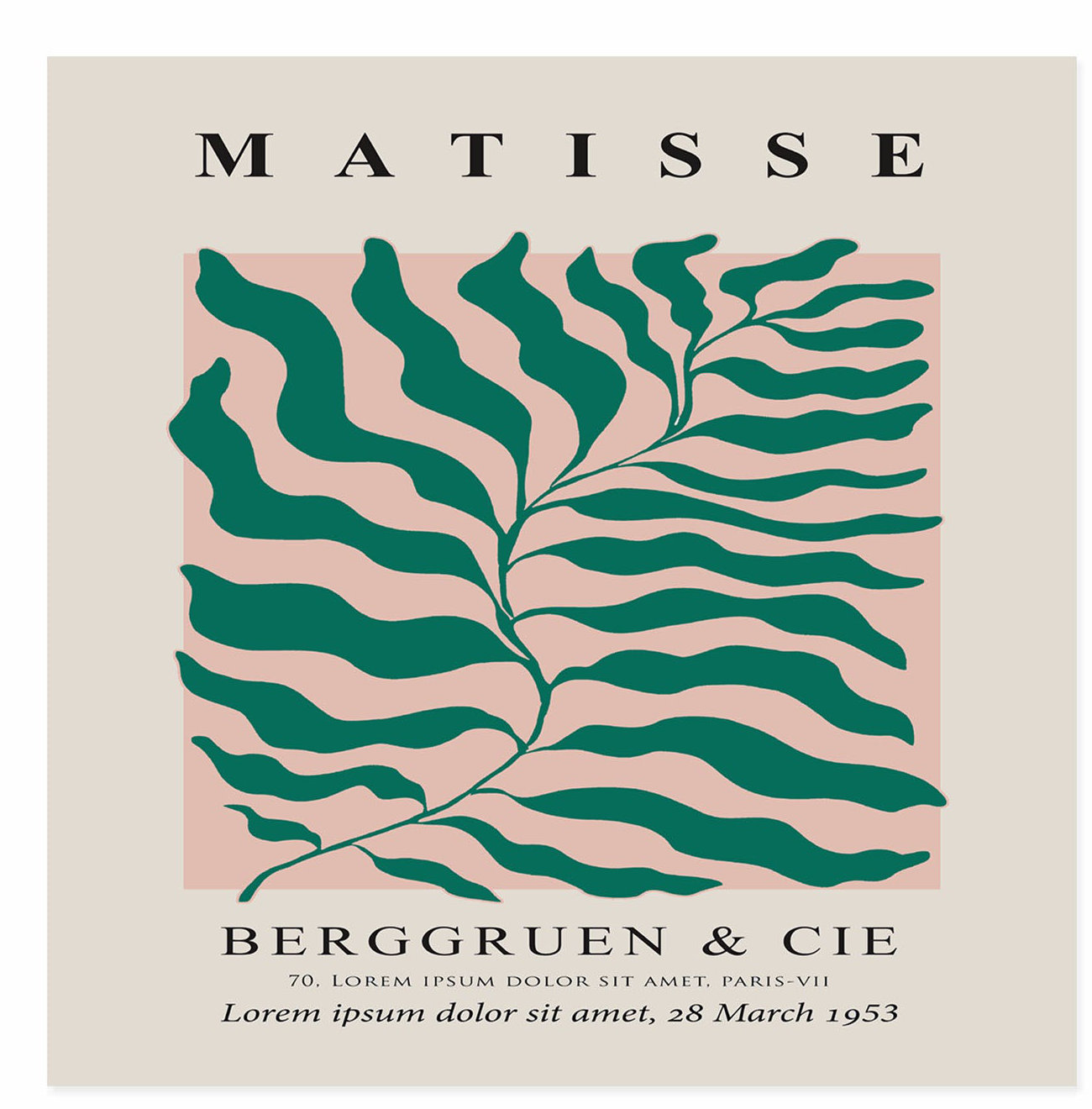 Vault W Artwork Botanical Matisse Plant in Green and Pink Mid-Century ...