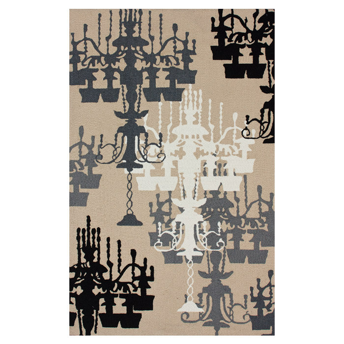 Charlton Home® Grussing Sandy Beige Chandelier Novelty Rug | Wayfair