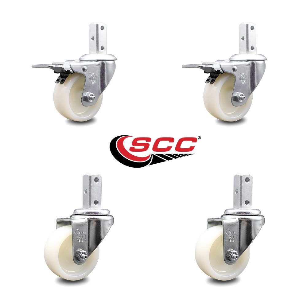 Service Caster 3 Inch Nylon Wheel Swivel 3/4 Inch Square Stem Caster ...