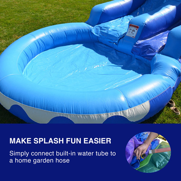 HeroKiddo 13 FT Dolphin Water Slide with Splash Pool for Kids and ...