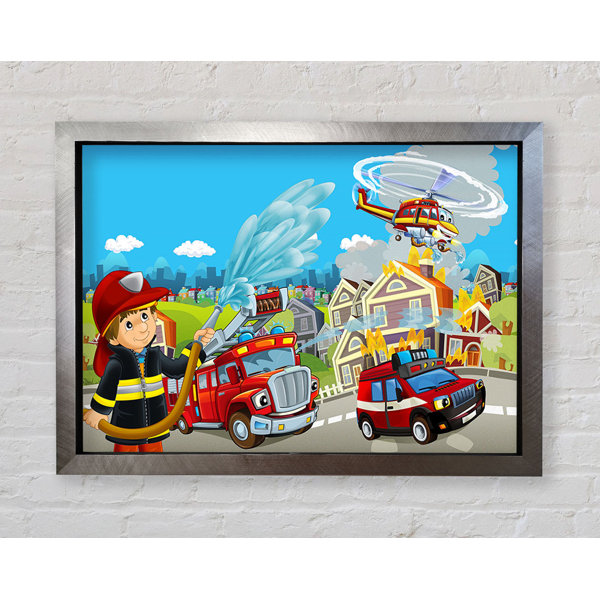 Bright Star Fireman Rescue - Single Picture Frame Print | Wayfair.co.uk