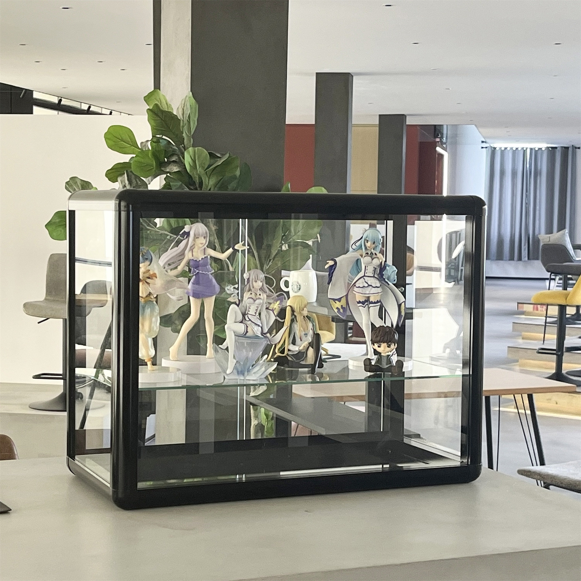 Mercer41 Tempered Glass Counter Top Display Showcase With Sliding Glass ...