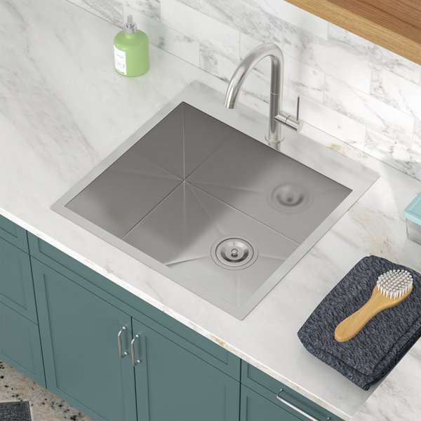 Lofeyo 22" L Stainless Steel Laundry Sink Utility Sink with Faucet Hole ...