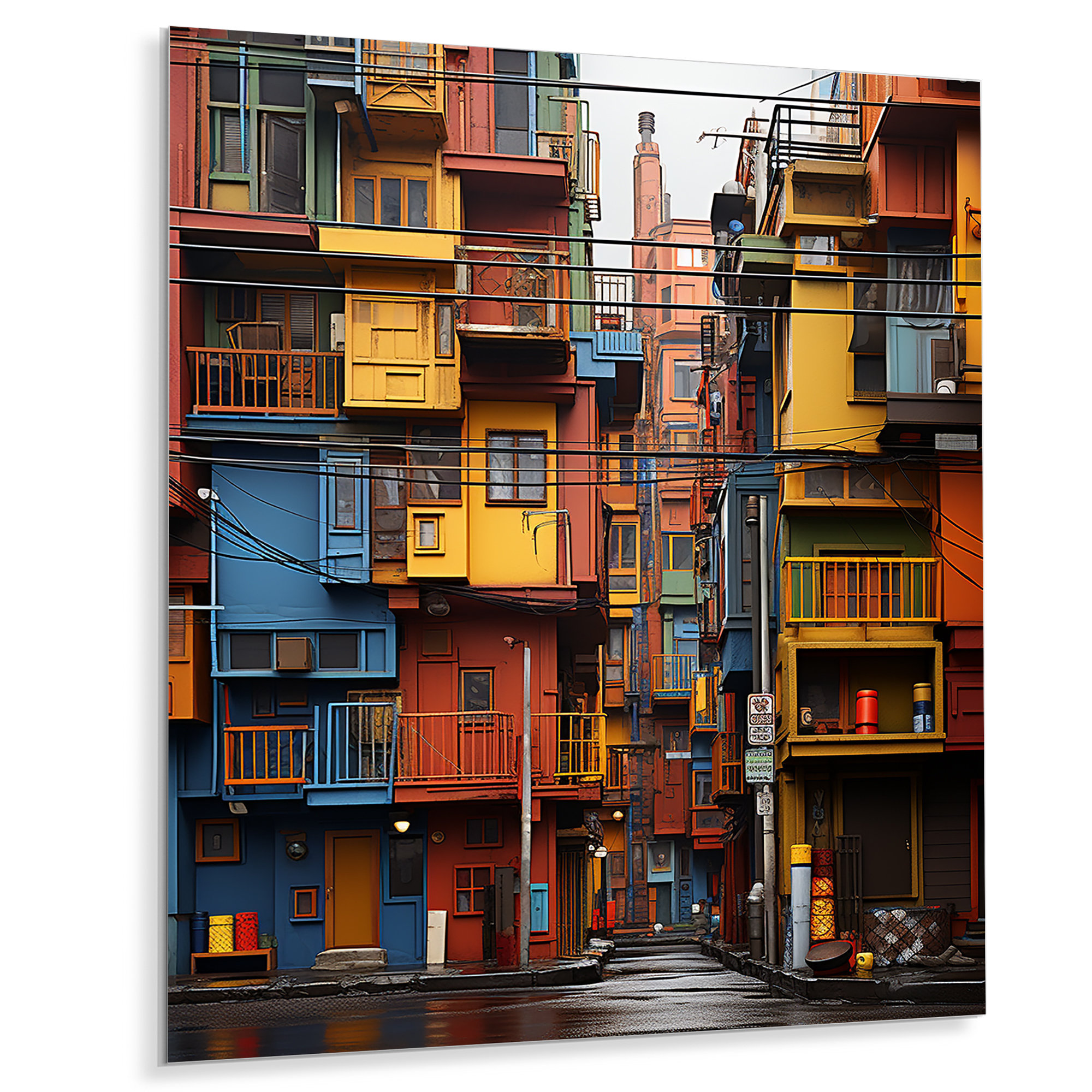 Ebern Designs Cityscape Urban Colour Symphony II - City Metal Wall ...