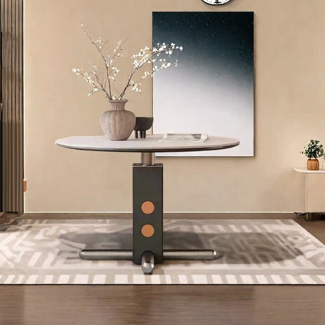 Zhang's SereneLodge Medieval Style Solid Wood Rock Slab Dining Table ...