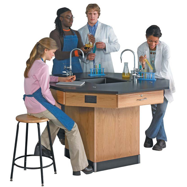 Diversified Woodcrafts 56'' L x 56'' W Octagon Resin Workstation | Wayfair