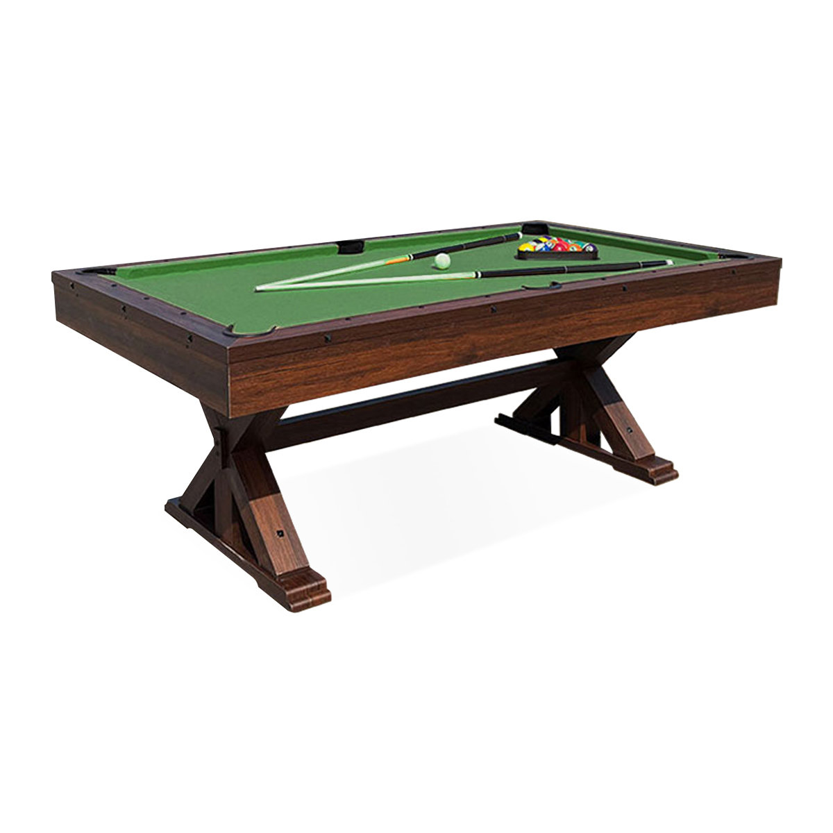 HUOMU 84.25" Rectangular Wool + Manufactured Wood Pool Tables | Wayfair