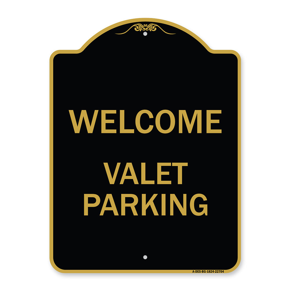 Signmission Designer Series Sign - Welcome Valet Parking | Black & Gold ...