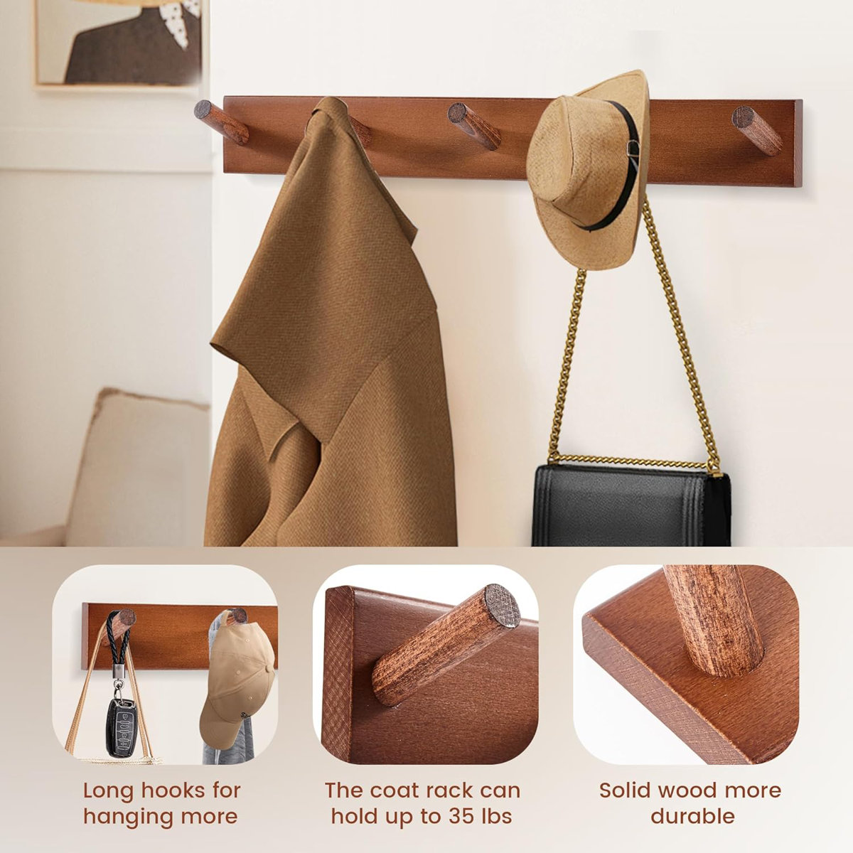 Mercer41 Chyleen 5 - Hook Coat Rack | Wayfair