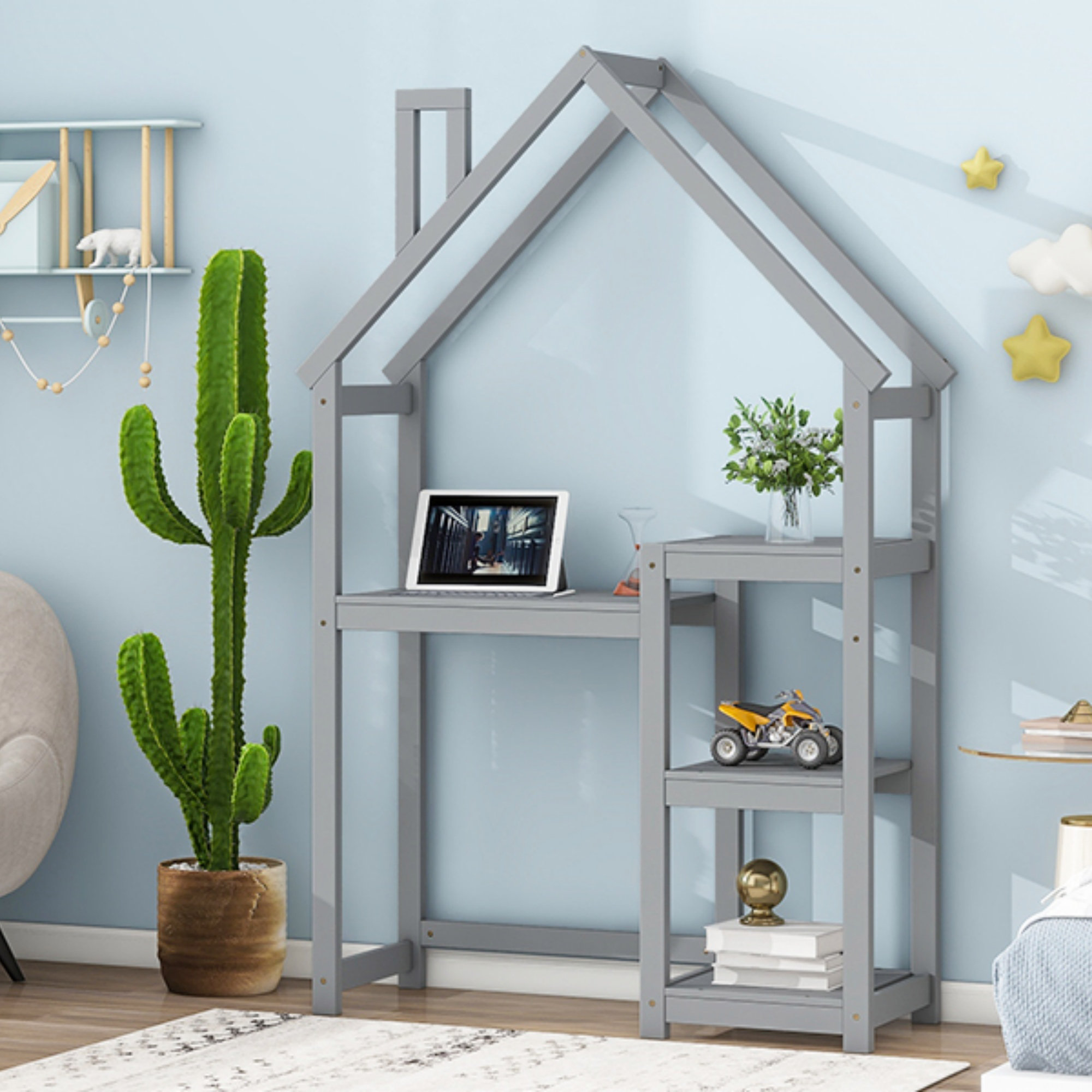 Harper Orchard House-Shaped Wooden Writing Desk,Kids Study Table ...