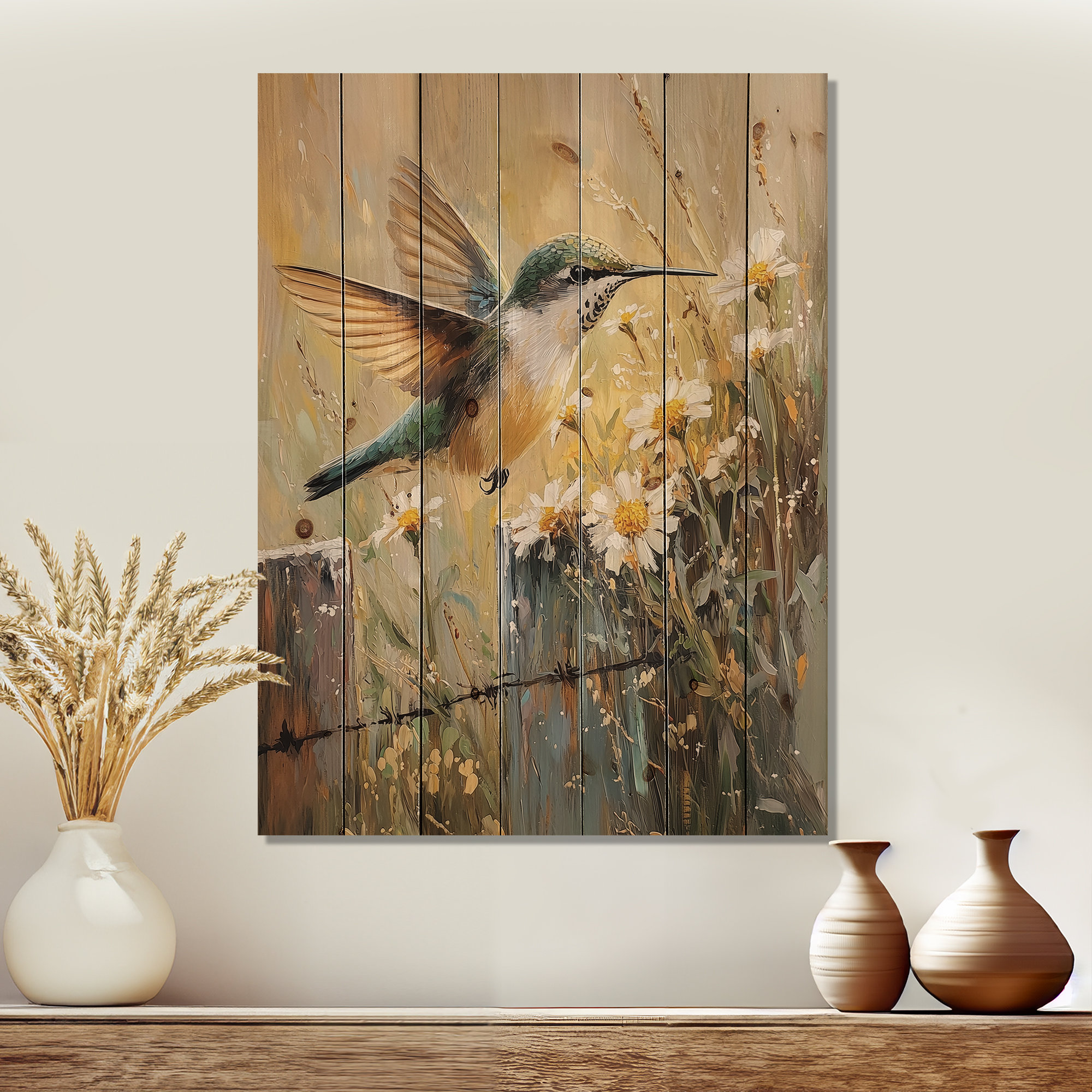 Ophelia & Co. Hummingbird By The Farm Fence I - Bird Wood Wall Art - On ...