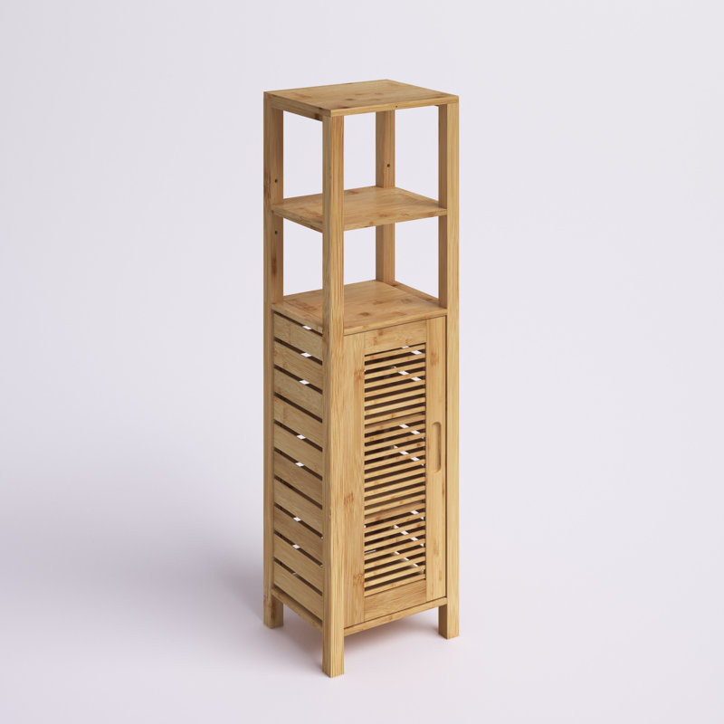 Dotted Line™ Ayden Solid Bamboo Wood 47" Tall Linen Cabinet & Reviews ...