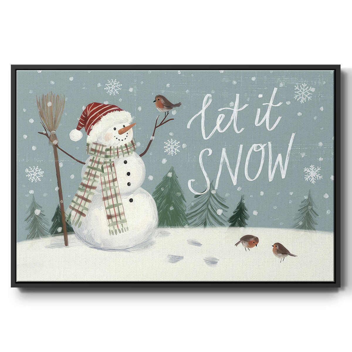 The Holiday Aisle® Jolly Snowman Collection A Framed On Canvas Print ...
