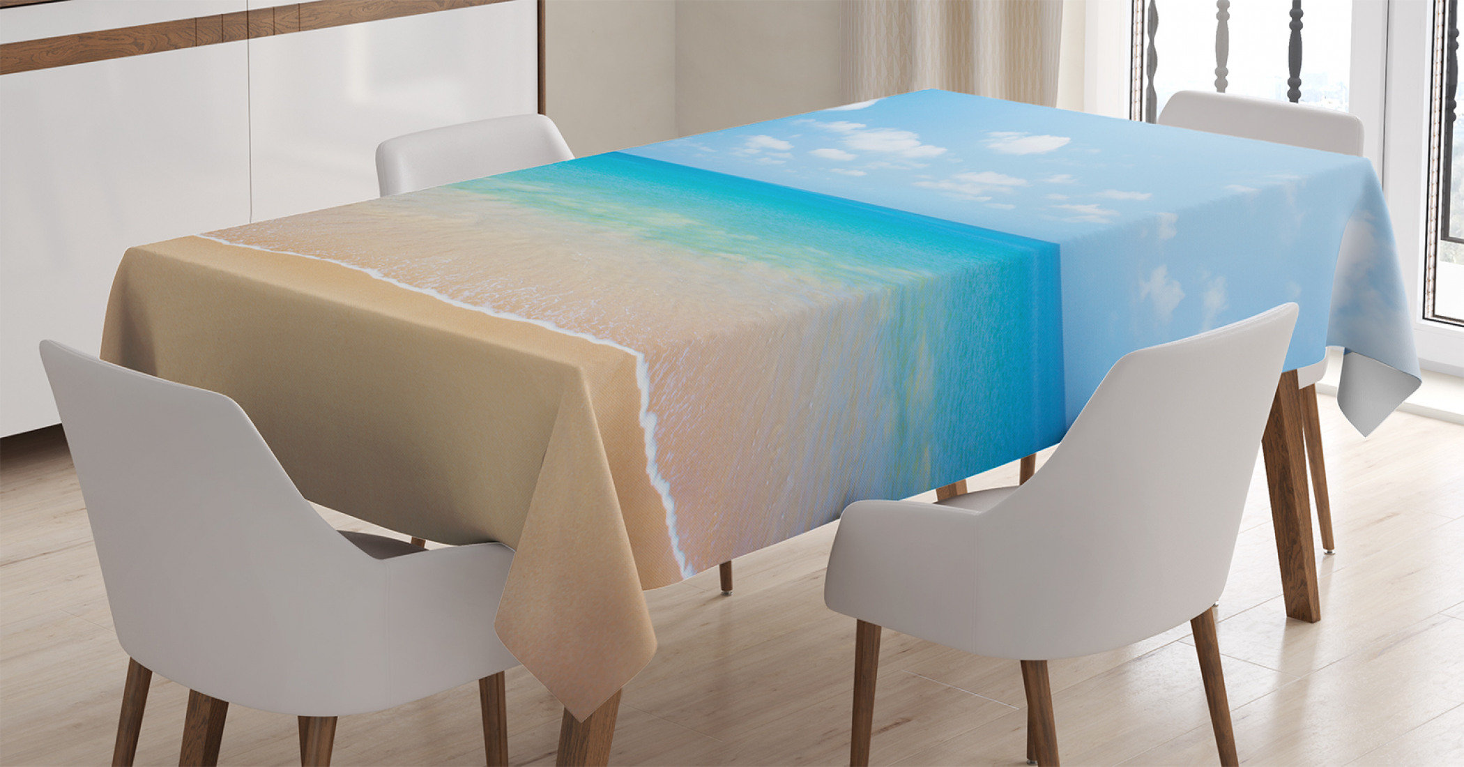 East Urban Home Ambesonne Ocean Tablecloth, Dreamy Hot Tropical Sea ...