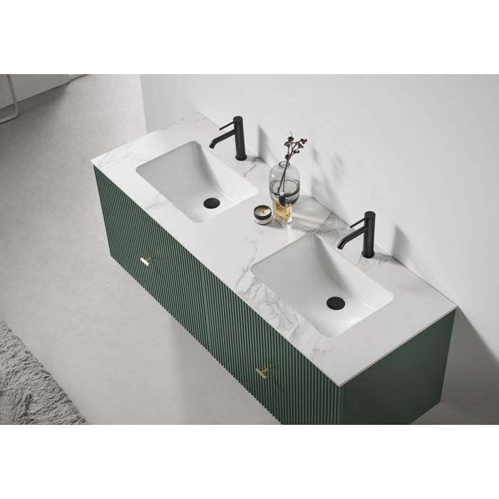 AllModern Jamell 59.06'' Wall Mounted Double Bathroom Vanity with ...