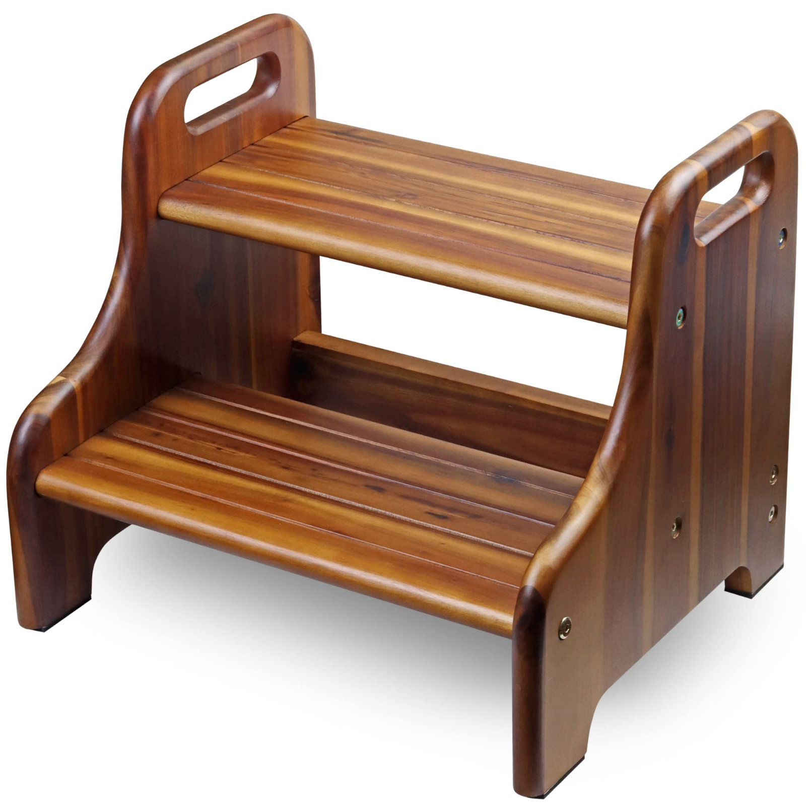 Redwood Rover Wood Step Stool for Kids and Toddlers Portable 2 Handles ...