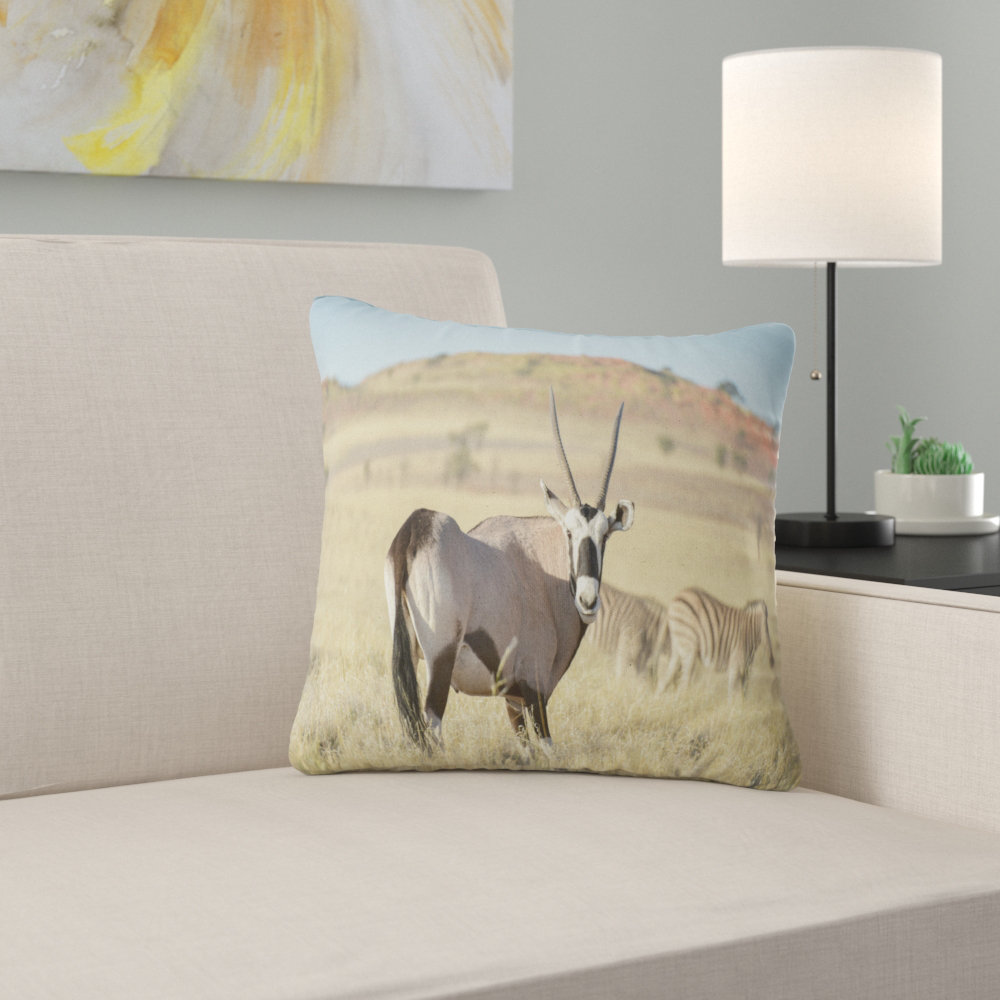 Design Art Wildlife in Namibia Grassland - Animal Printed Pillow | Wayfair