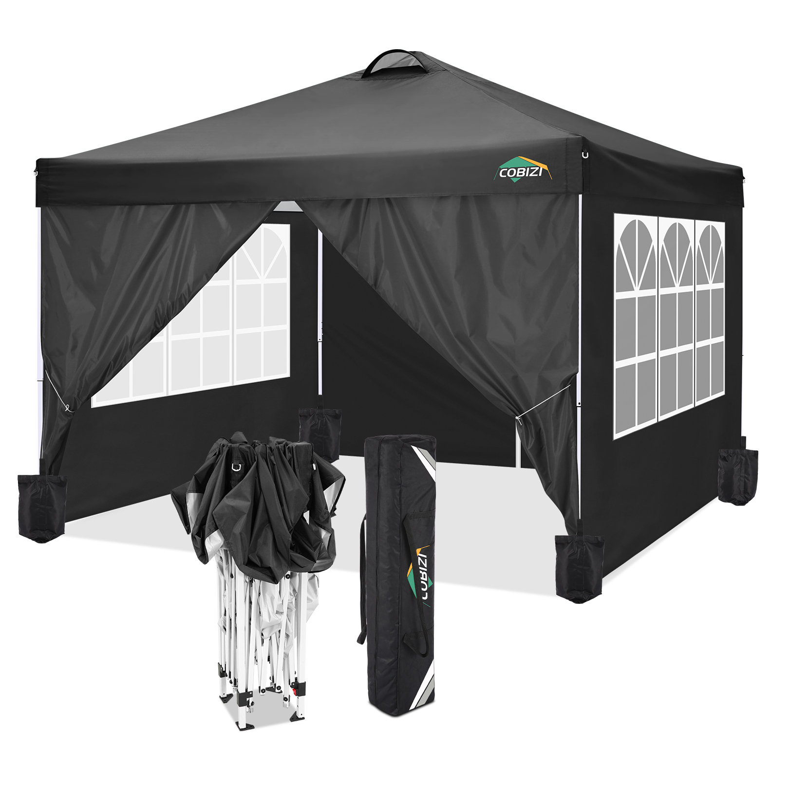 SANOPY 10 Ft. W X 10 Ft. D Steel Pop-Up Waterproof Canopy Tent Ez ...