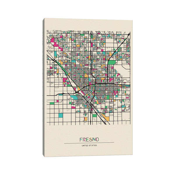 East Urban Home " Fresno, California Map " by Ayse Deniz Akerman on ...