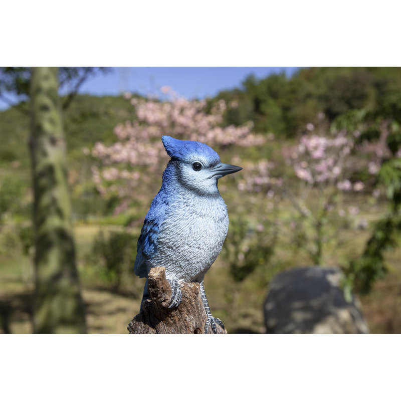 Hi-Line Gift Ltd. Motion Activated Singing Jay Standing on Stump ...