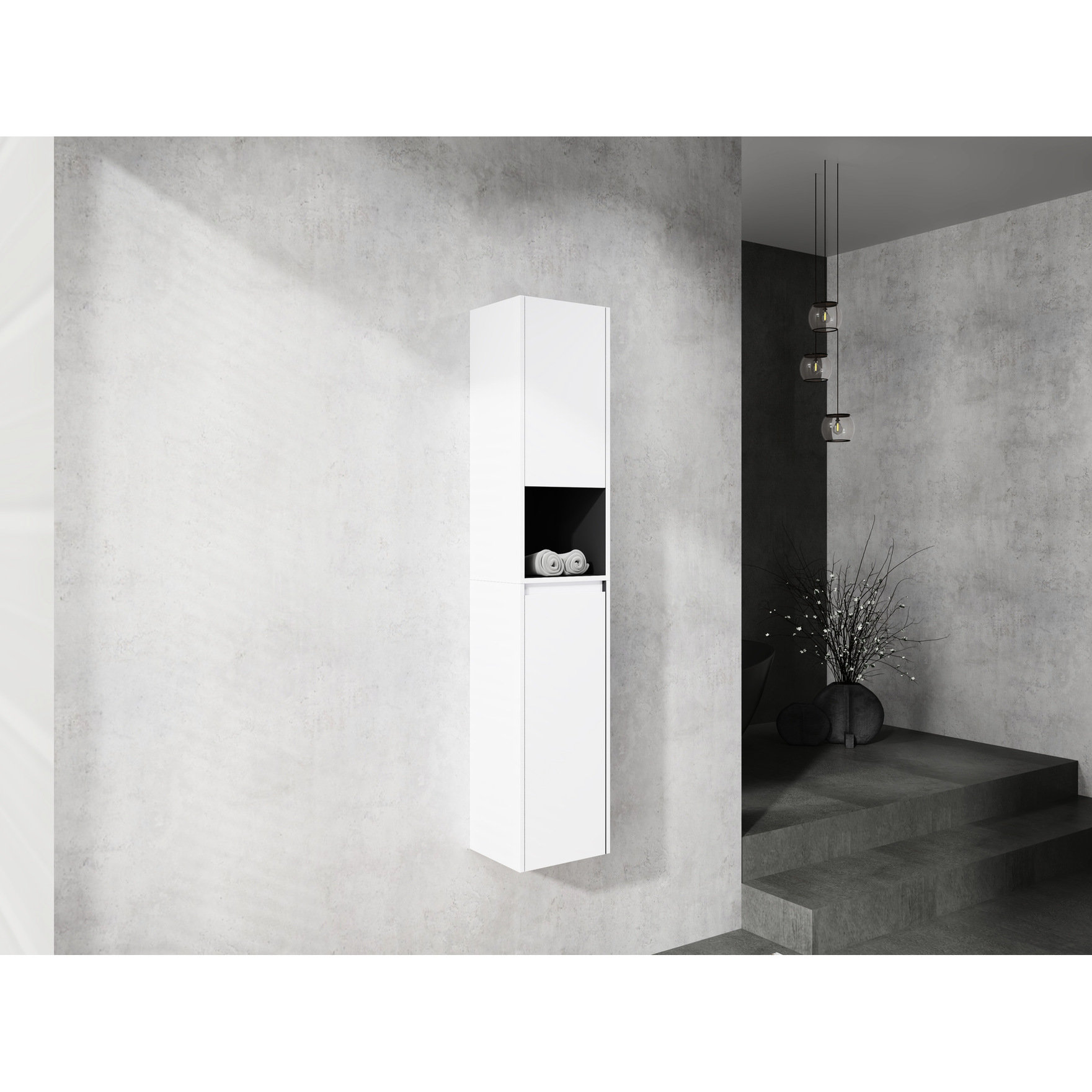 Hokku Designs Wall Mounted Side Cabinet For Bathroom, 12" X 2, 2 Doors ...