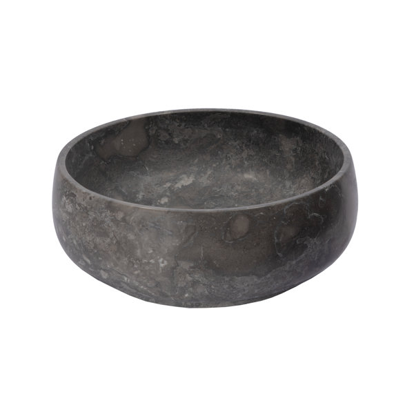 EdenBath Gray/Brown Stone Circular Vessel Bathroom Sink | Wayfair