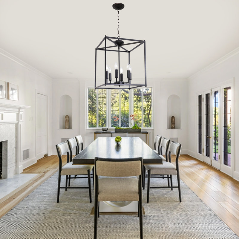 Gracie Oaks Albeiro 6 - Light Matte Black Square/Rectangle Pendant ...