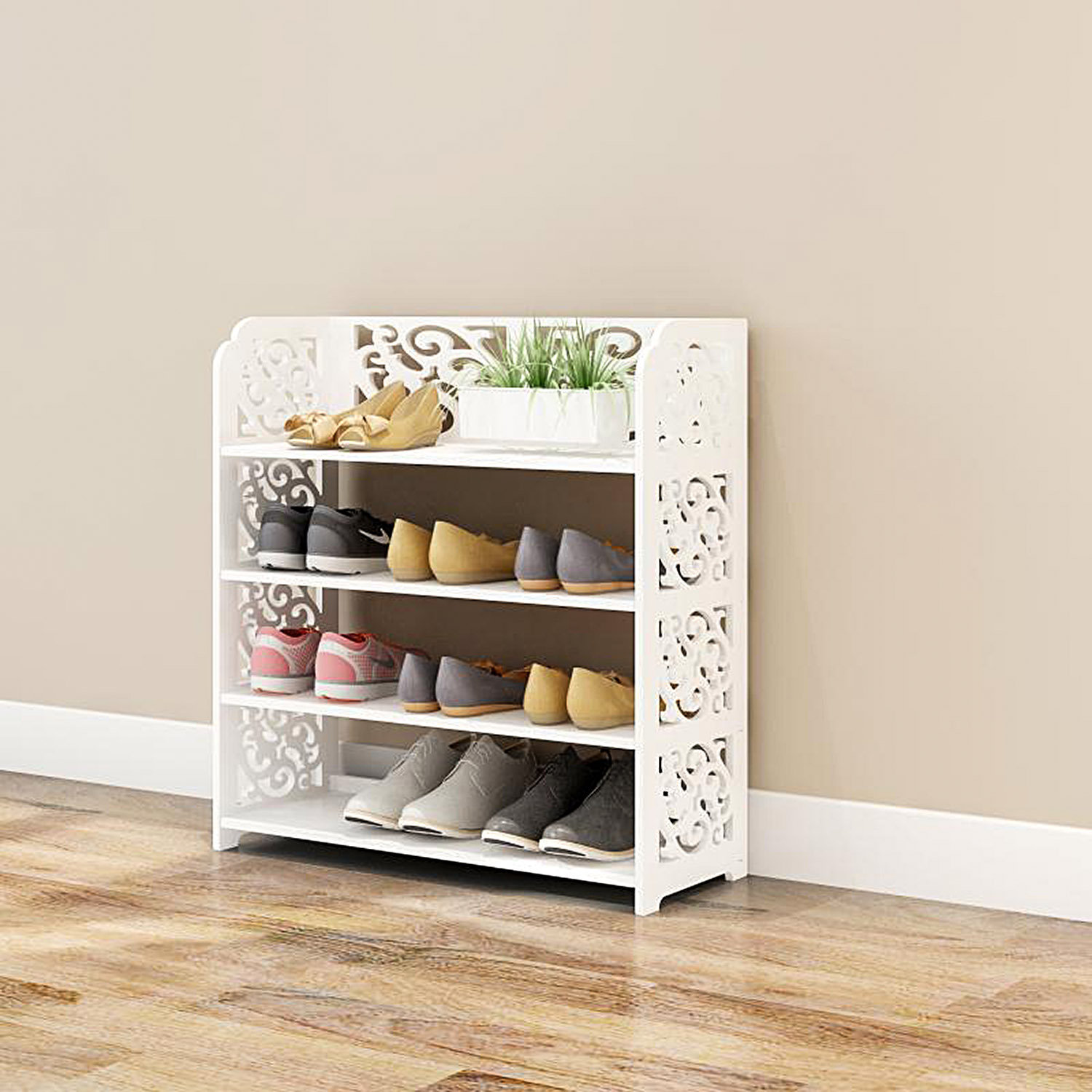 Rebrilliant Multipurpose 4 Tier Shoe Rack & Reviews | Wayfair