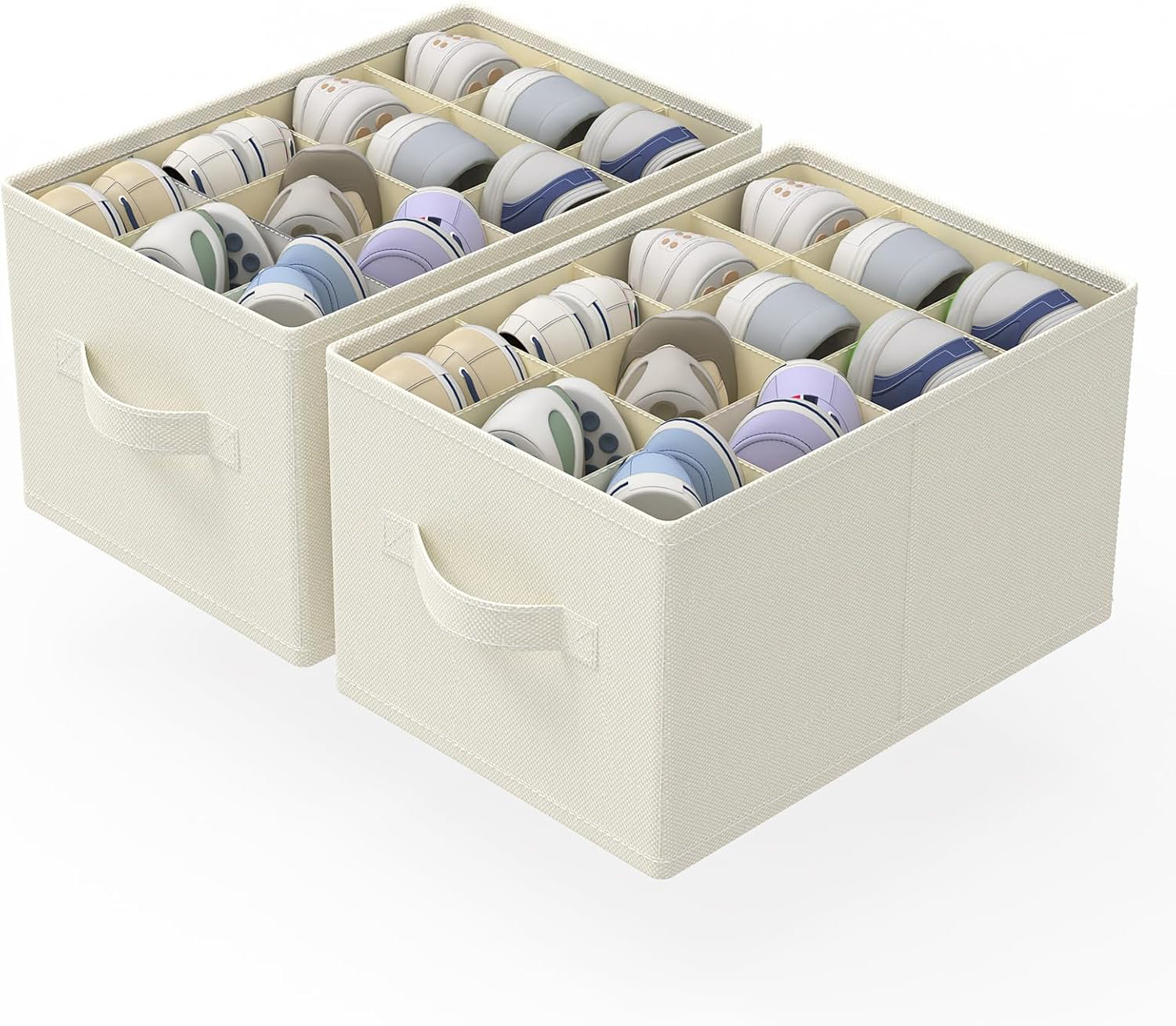 Latitude Run® 2 Pack Cube Shoe Organizer, Fits Up To 24 Pairs, Foldable ...