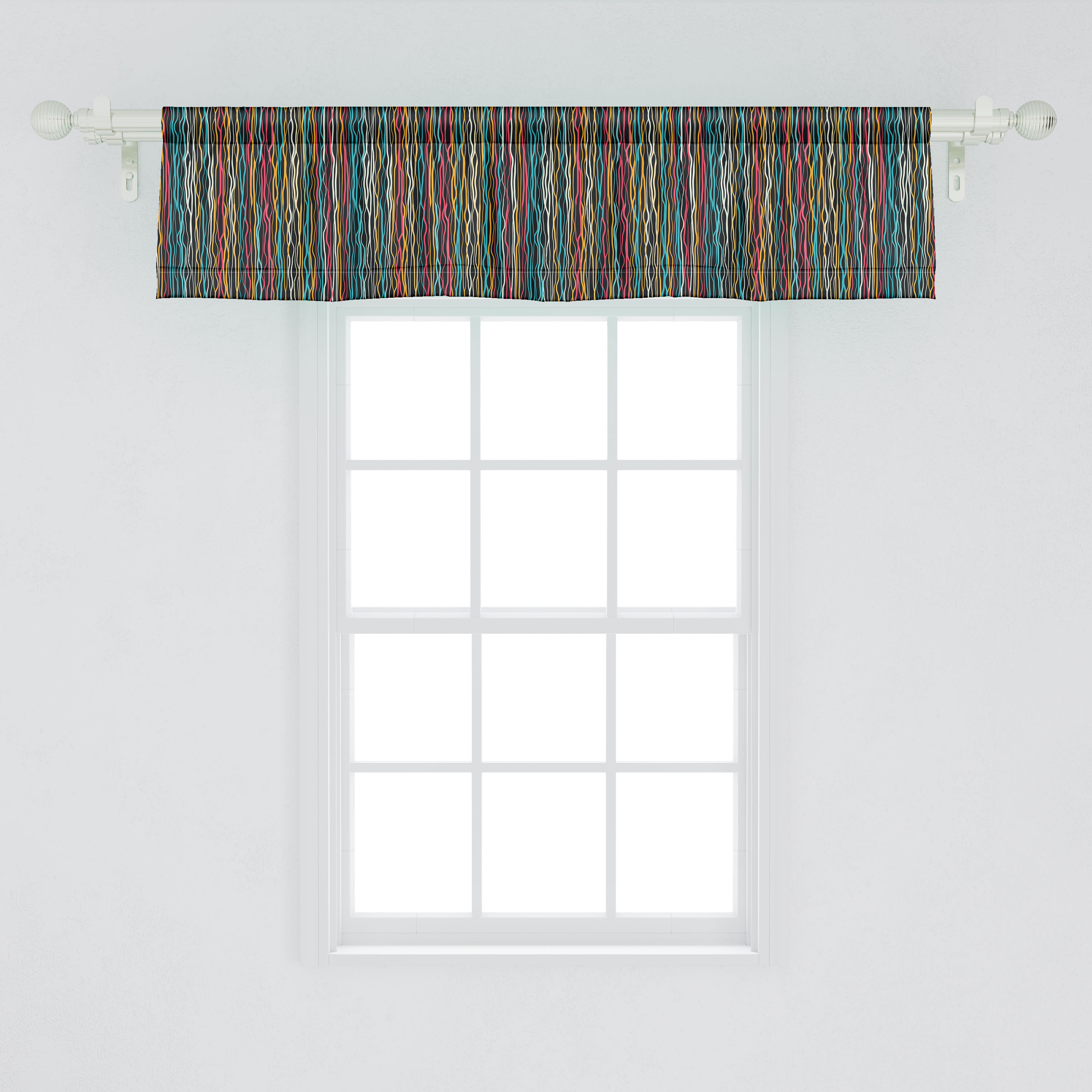 Ambesonne Abstract Valance Pack of 2 Modern Art Rainbow Colors ...