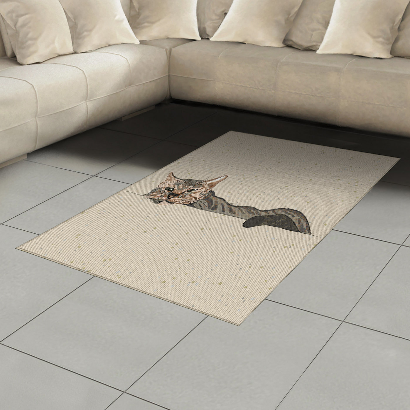 East Urban Home Cat Animal High Density Long Fiber Poly Threads ...