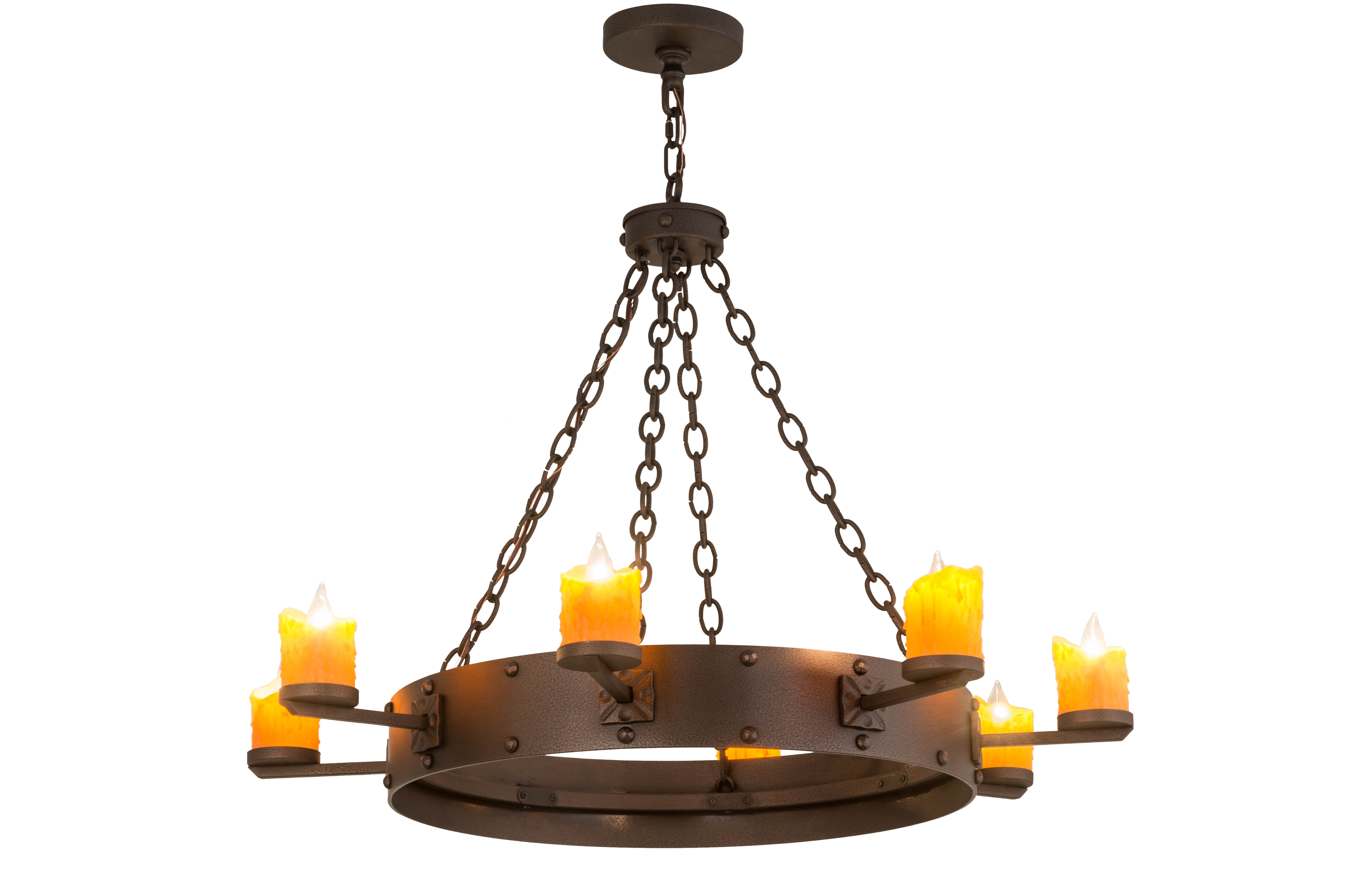 Meyda Lighting Kingston 8 - Light Candle Style Wagon Wheel Chandelier ...