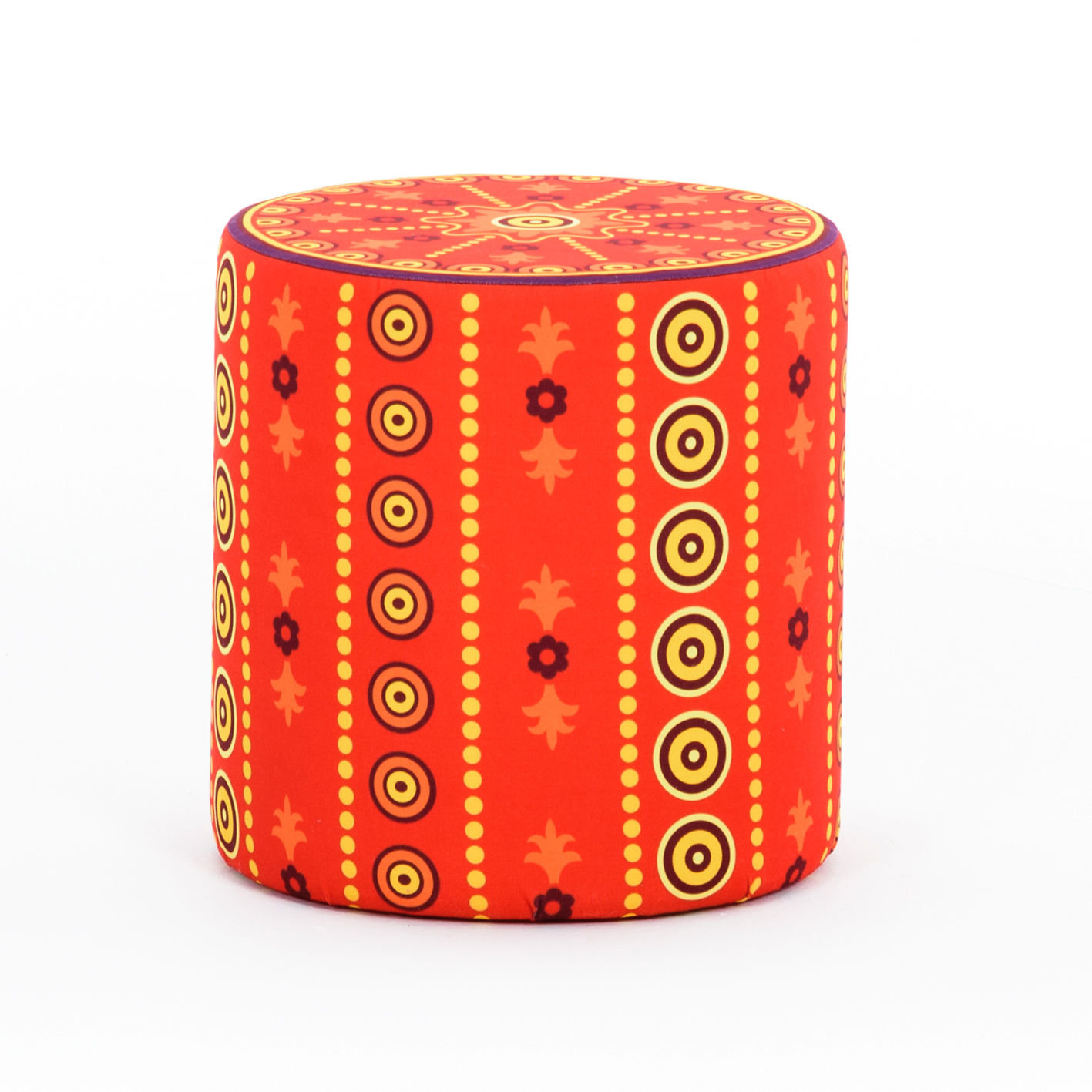 East Urban Home 15.7'' Wide Round Geometric Footstool Ottoman | Wayfair