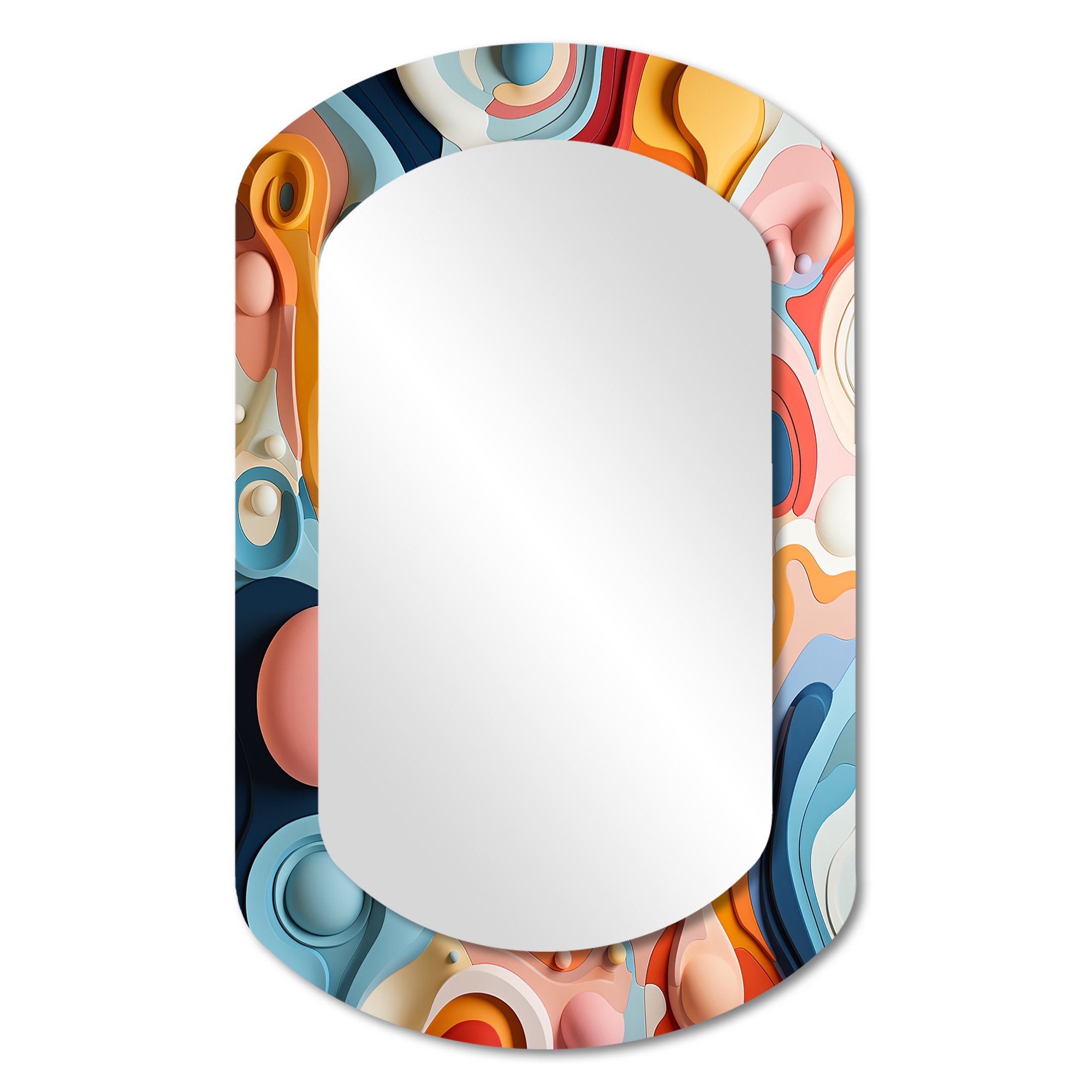 Ivy Bronx Colorful Tidal Swirls Art II - Abstract Modern Wall Mirror In ...