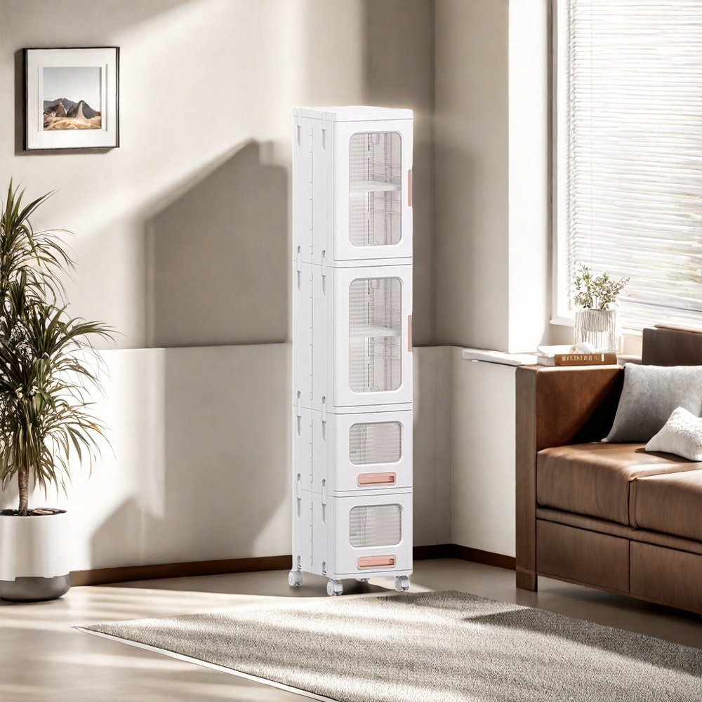 Rebrilliant 5 Tier Folding Stackable Storage Box, Stackable Storage ...