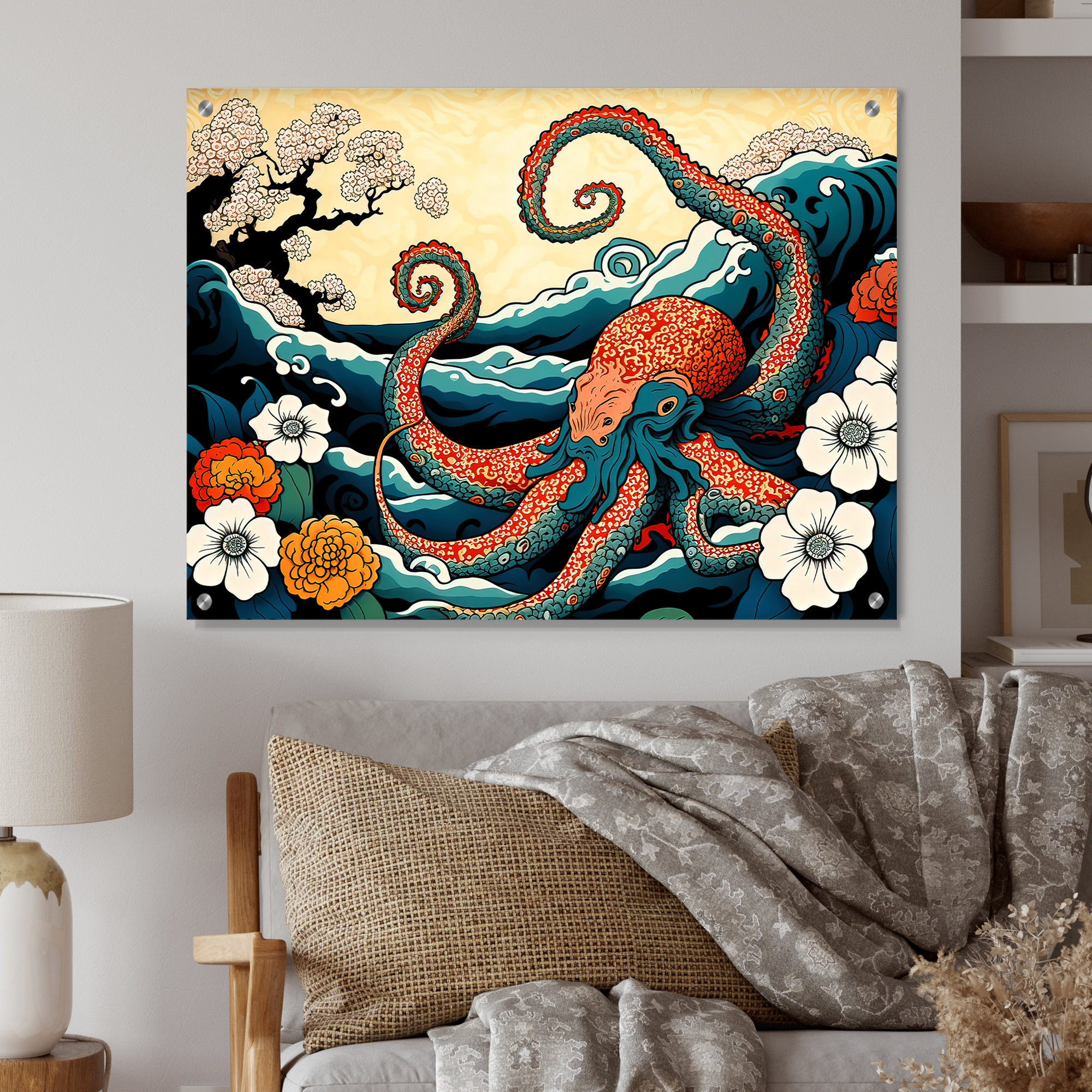 Breakwater Bay Red Barn Scenery In Winter VI - Barn Landscape Acrylic ...