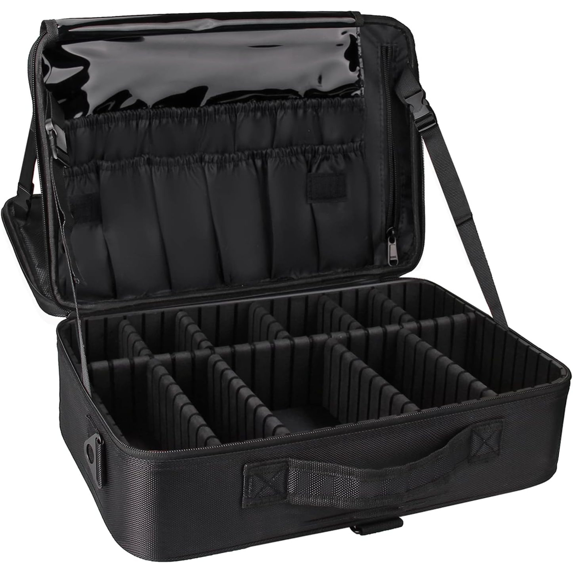 Rebrilliant Travel Makeup Train Case Makeup Cosmetic Case Organizer ...