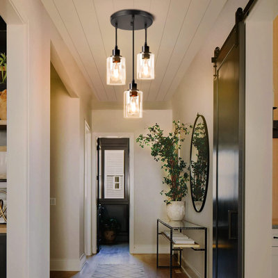 Ebern Designs Industrial 3-Light Pendant Light, Adjustable Hanging ...