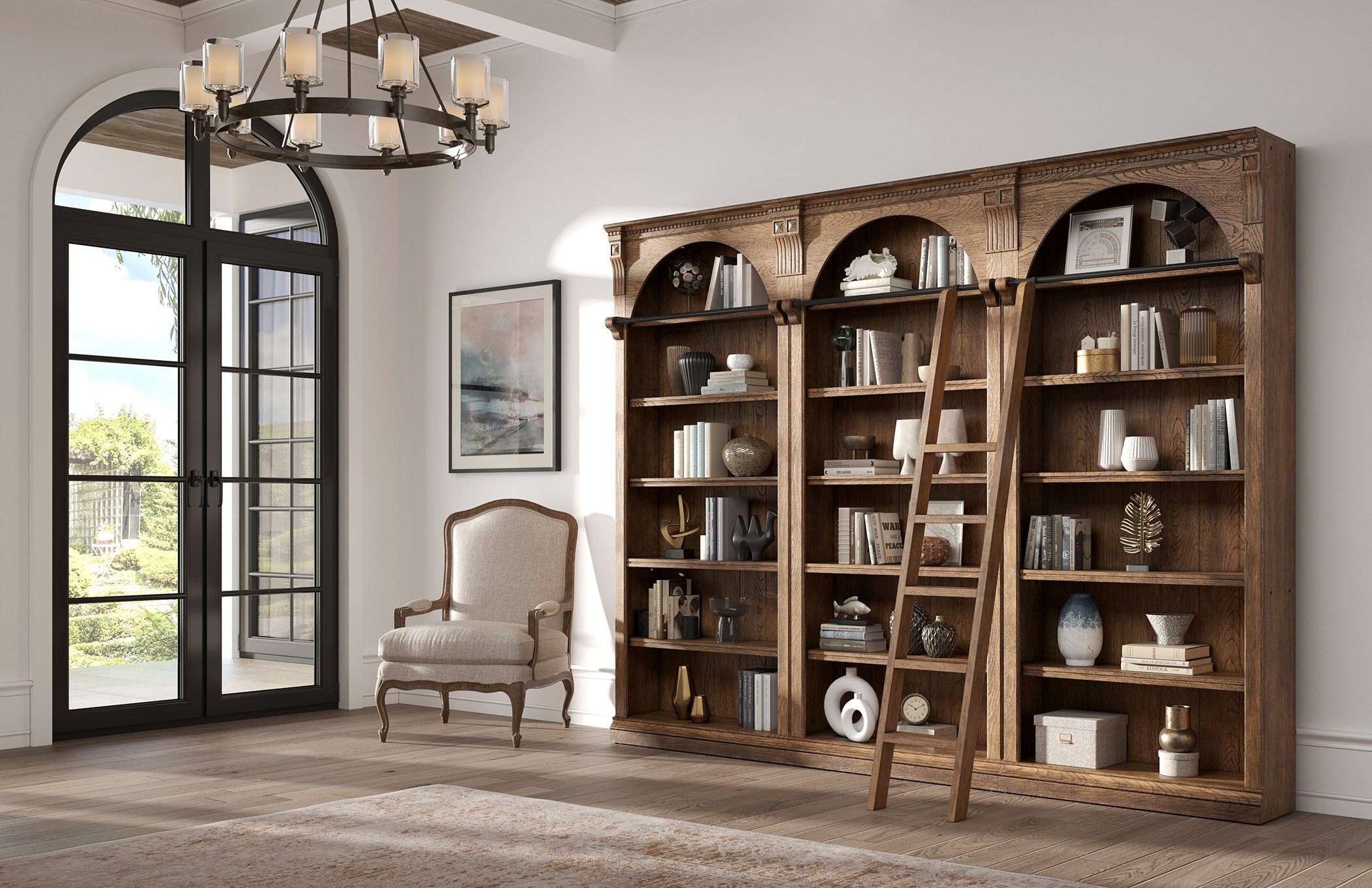 Laurel Foundry Modern Farmhouse® Elliana 94" H x 120" W Library ...