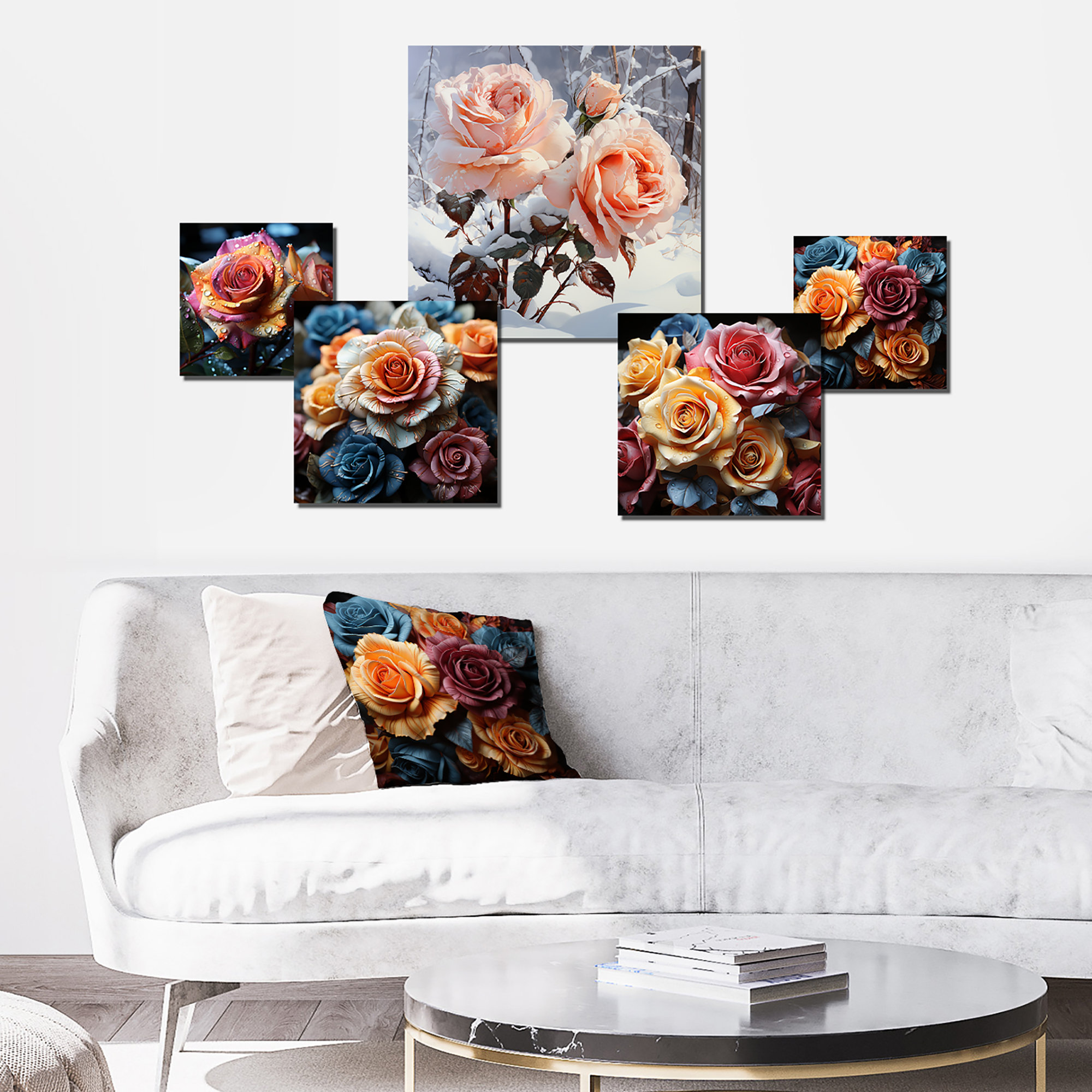 Red Barrel Studio® Rainy Rose Burst Of Rainbow Colors - Roses Wall Art ...