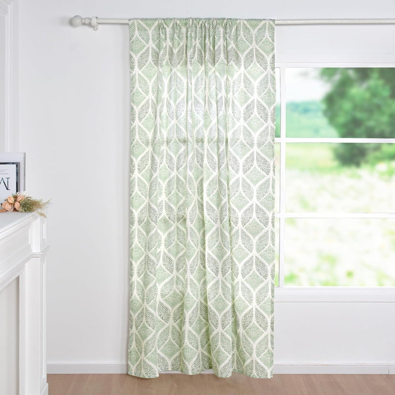 Lark Manor™ 84 Inch Length Geometric Leaf Pattern Curtains | Wayfair