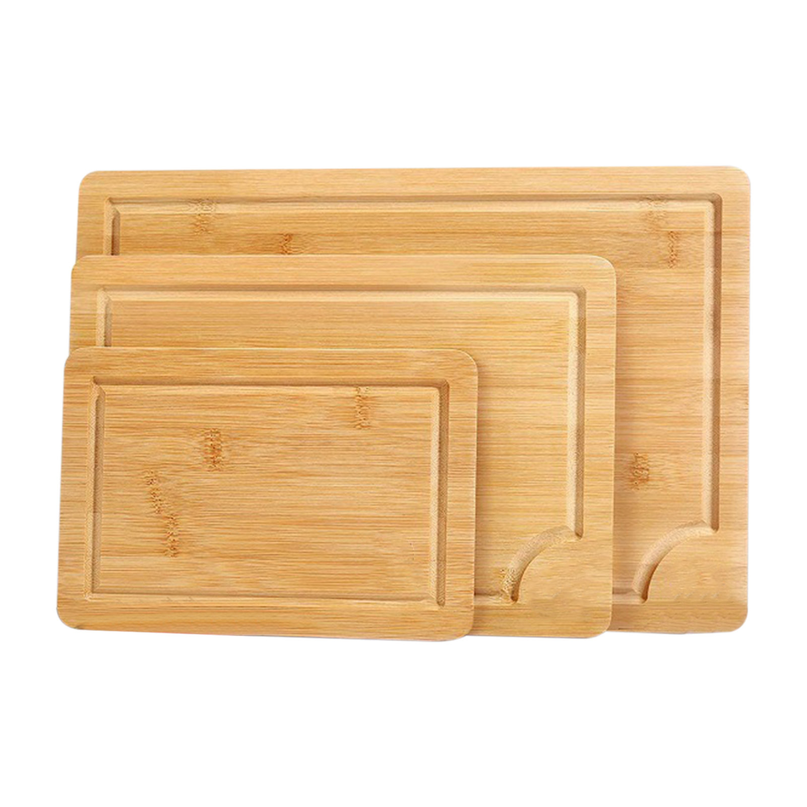 Bayou Breeze 3Pcs Bamboo Cutting Boards Set for Kitchen Rectangular ...