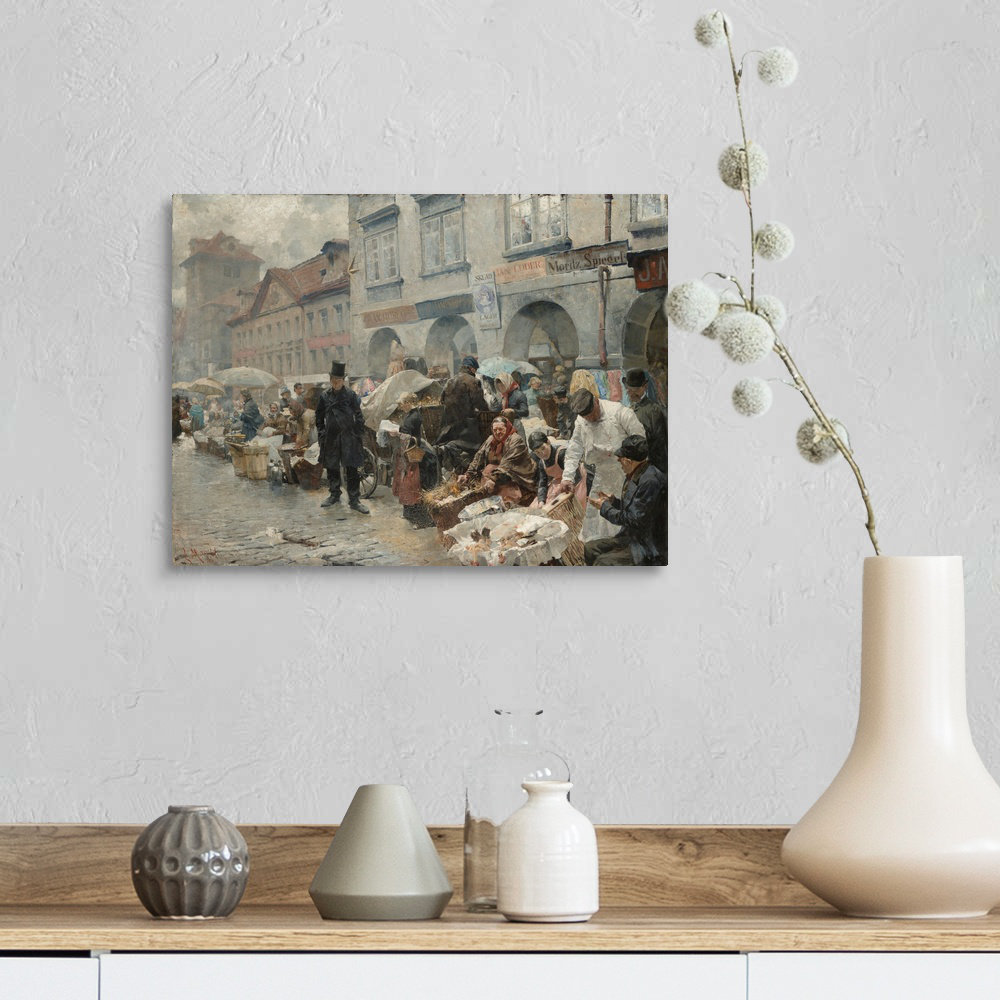 Charlton Home® The Egg Market in Prague, 1888 by Ludek or Ludwig Marold ...