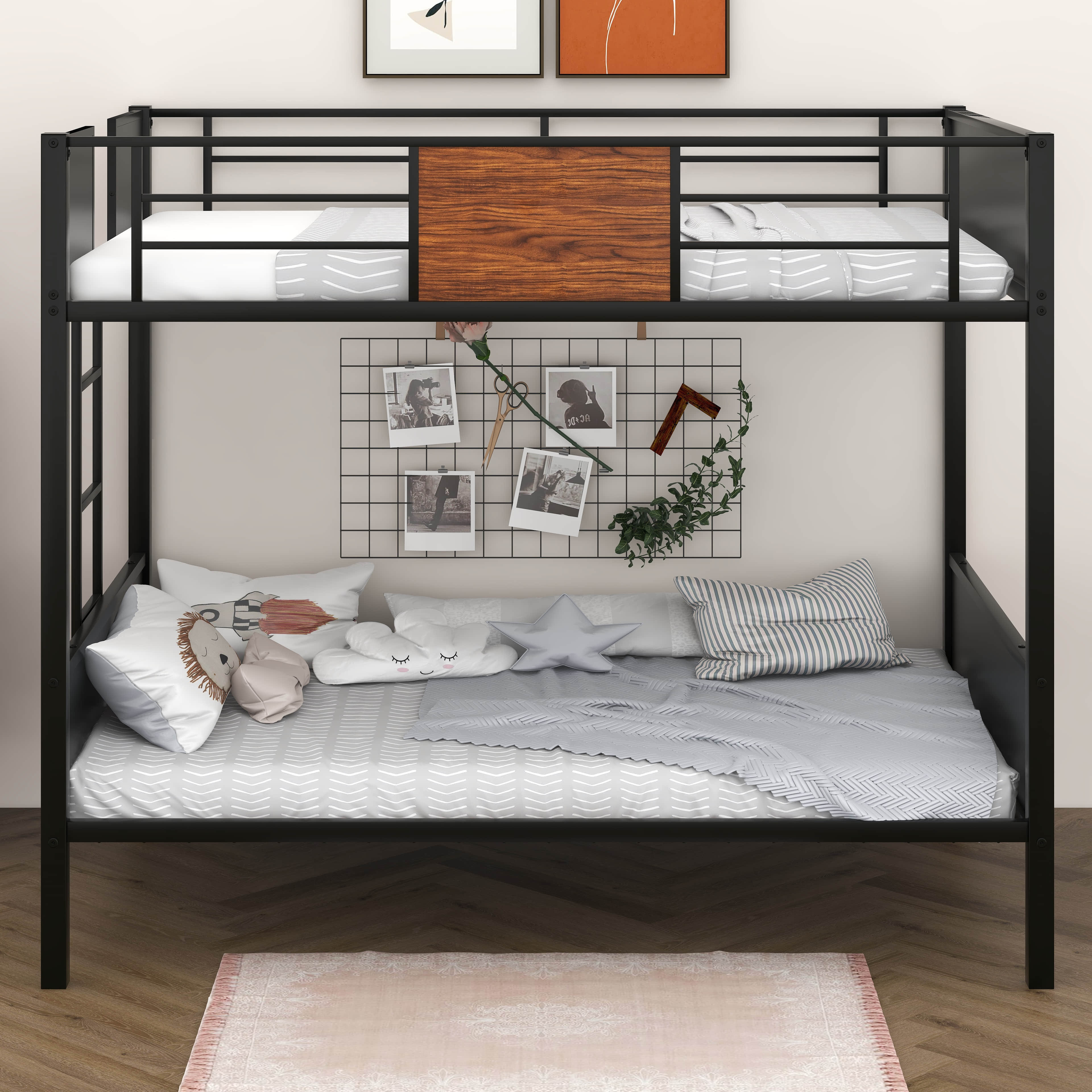 Mason & Marbles Keswick bunk bed modern style steel frame bunk bed with ...