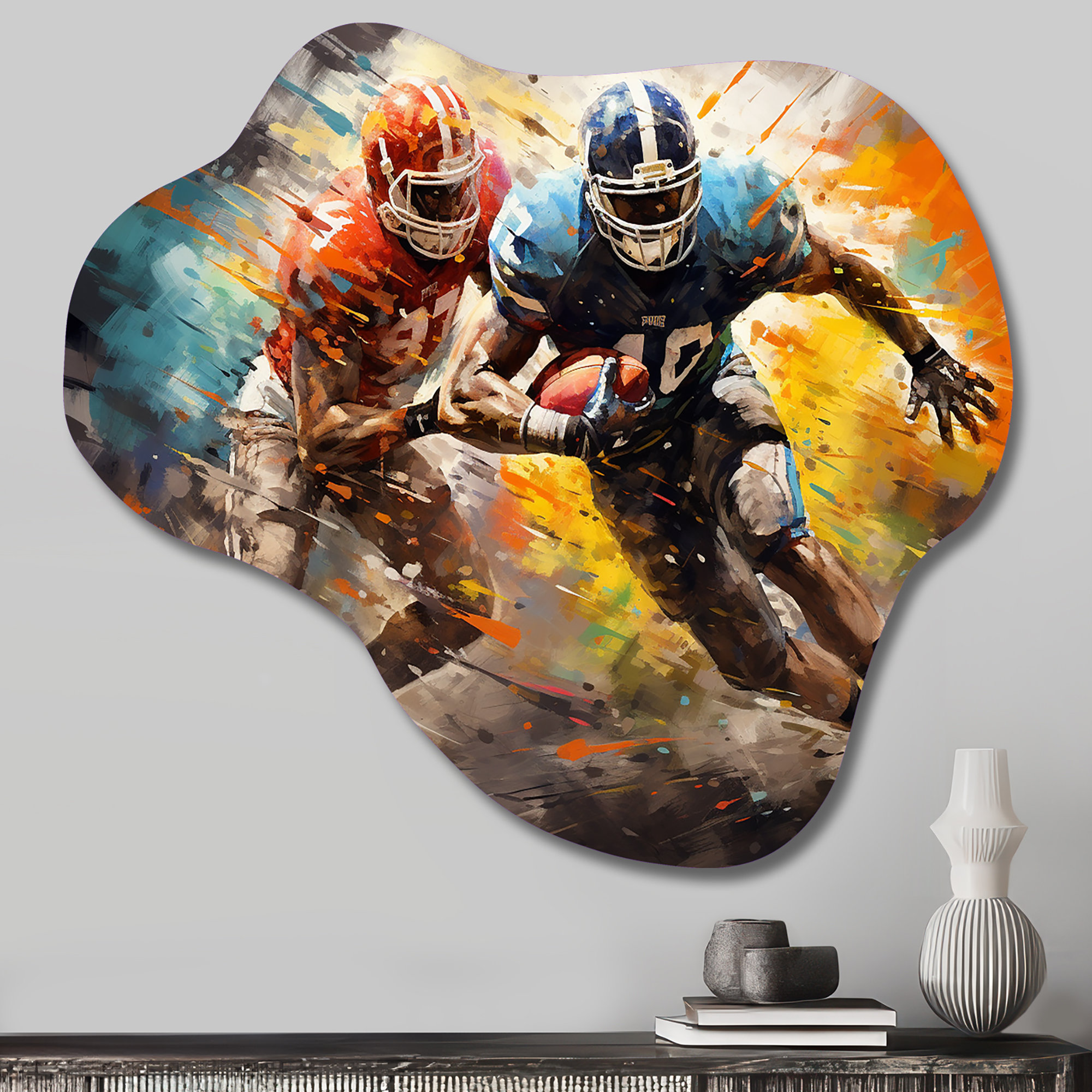 Brayden Studio Football The Winning II - Cloud Football Metal Wall Art ...